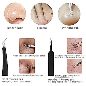 Precision Tweezers Set, XOOL 10 PCS ESD Tweezers Set, Anti-Static Stainless Steel Tweezers Kit, Non-magnetic and Multi-standard Stainless Steel Tweezers for Lab, Electronics, Jewelry and Detailed Work