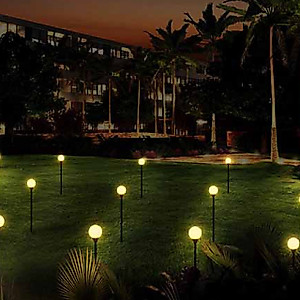 Aurio Outdoor Garden Pathway Yard Spikes, Color Changing Lights with Bluetooth Speaker, Smart Pixel Bulbs, 15-Pack