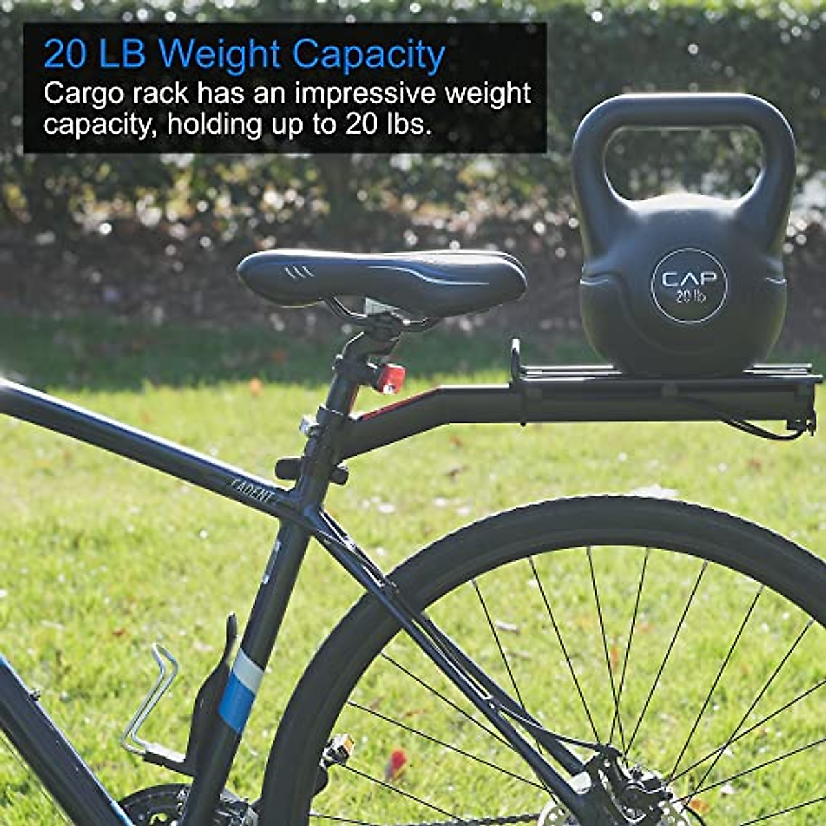 Lumintrail Bike Cargo Rack, Seatpost Mounted Bicycle Luggage Carrier with 20 LBs Weight Capacity for Trunk Bags and Quick Release Handle, High Angle for Extra Tire Clearance