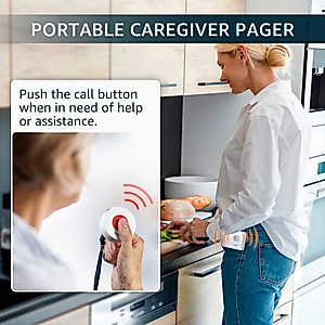Caregiver Pager Wireless Call Buttons for Elderly Monitoring SOS Alert System Portable Alarm for Nurse Call Seniors Patients Emergency Home