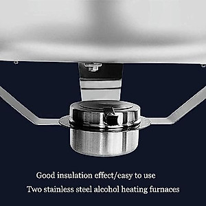 Chafing Dishes Chafing Dish Buffet Set, Food Warmers Server Warming Tray Round Rectangular Chafers, Stainless Steel Square Chafer, Round Food Warmer Chafing For Catering Warmer Chafer Set, Energy Effi