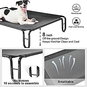 pettycare Outdoor Elevated Dog Bed Cot, Raised Dog Cots Beds, No Screws, Stable Frame & Durable Supportive Teslin Recyclable Mesh, Breathable, Indoor and Outside Pet Beds, Fits up to 40 lbs, Medium