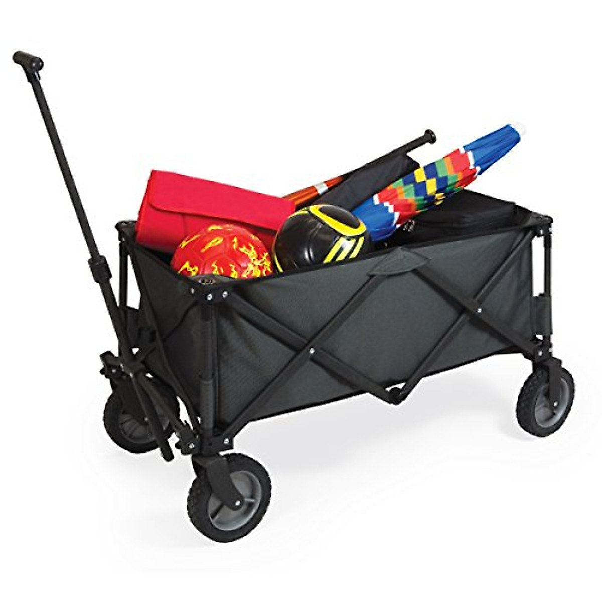 ONIVA - a Picnic Time Brand - Adventure Wagon Folding Wagon - Wagon Cart - Sport Utility Wagon - Beach Wagon Collapsible, (Dark Gray) 35.6 x 18.9 x 21.9