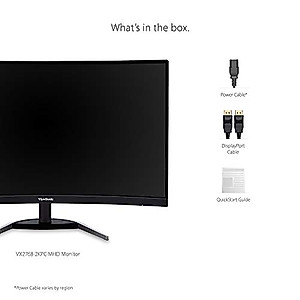 ViewSonic VX2768-2KPC-MHD 27 Inch 1440p Curved 144Hz 1ms Gaming Monitor with FreeSync Premium Eye Care HDMI and Display Port (Renewed)