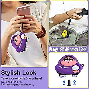 [2Pack] Cartoon Cover Compatible for Airpods 3rd Generation Case, Cute Funny Air Pods 3 Character Case, Unique Design Kawaii 3D Cartoon Characters Soft Silicone AirPod 3 Case Cover for Men Women