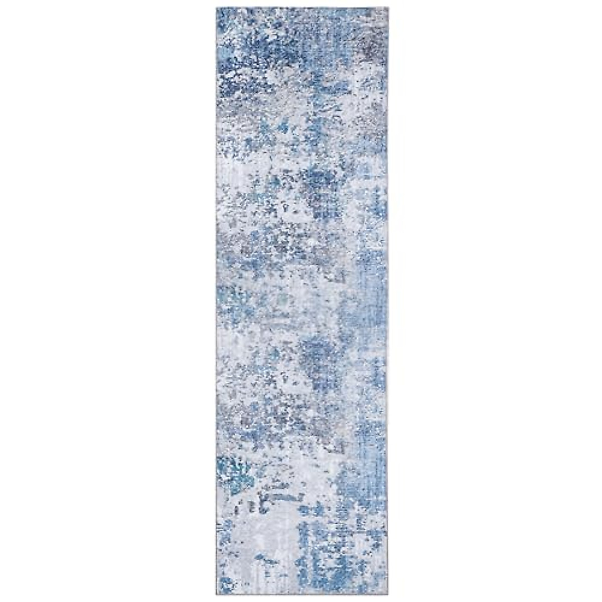 Mecko Modern Abstract Area Rug-2'6" x 8' Long Hallway Runner Rug Soft Washable Non-Slip Contemporary Entryway Mat, Accent Throw Rug for Living Room Bedroom(Blue,2'6" x 8')