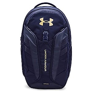 Under Armour Adult Hustle Pro Backpack , Midnight Navy (410)/Metallic Gold , One Size Fits All
