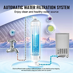 VEVOR Commercial Ice Maker, 90lbs/24H, Ice Maker Machine, 45 Ice Cubes in 12-15 Minutes, Freestanding Cabinet Ice Maker with 24lbs Storage Capacity LED Digital Display, for Bar Home Office Restaurant