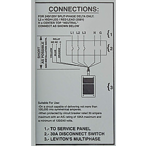 Leviton 32412-DS3 120/240/120 Volt, Hi-Leg Split Phase Delta Panel Protector, DHC and X10 Compatible, 80Ka Max Surge Current