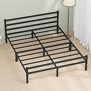 Musen King Bed Frame with Headboard-Durable Metal Bed Frame, Noise Free Platform Bed with Storage, Anti-Slip King Size Bed Frame, King Bed Frame Easy Assembly, No Box Spring Needed