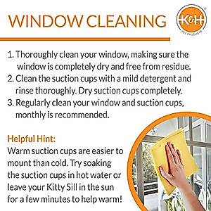 K&H PET PRODUCTS EZ Mount Thermo-Kitty Sill Heated Window Cat Bed, Heated Cat Hammock for Large Cats Extra-Deep Cat Perch Gray 27" X 10" X 11"