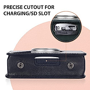Phetium Protective Case Compatible with Fujifilm Instax Mini EVO Hybrid Instant Camera-PU Leather Bag with Adjustable Shoulder Strap (Black)