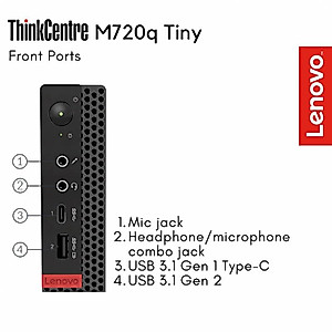 Lenovo ThinkCentre M720q Tiny Micro Tower Desktop, Intel Core i5-8500T, 8GB RAM, 256GB SSD, Windows 10 Pro (Renewed)