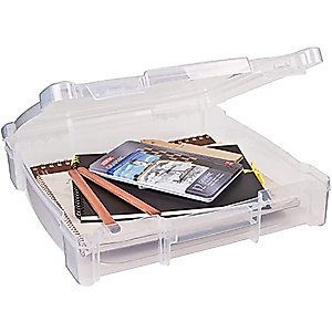 ArtBin 6912AB Essentials One-Compartment 12" x 12" Box, Art & Craft Organizer, [1] Plastic Storage Case, Clear