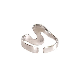Handmade Silver Swirl Band Adjustable Toe Ring, 925 Sterling Silver, Small Dainty Open Toe, Pinky or Knuckle Rings for Women, By MiYa Jewelry Creations