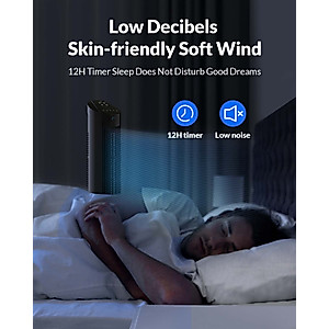 NIUVUIN Tower Fan, 33-Inch Cooling Fans That Blow Cold Air Portable Space-Saving Bladeless Fan 3 Modes 3 Speeds 12-Hour Timer 70° Oscillating Quiet Tower Fan with Remote for Bedroom and Home Office