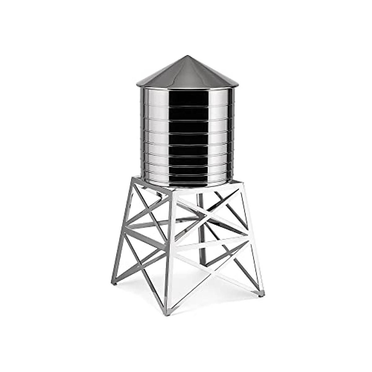 Alessi Water Tower Kitchen Container in Stainless Steel, Mirror Polished 10.75"