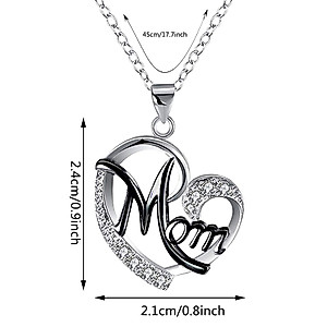 iLH Clearance Deals MOM Letter Pendant Womens Charm Engagement Crystal Rhinestone Necklace Jewelry Gift by (N)