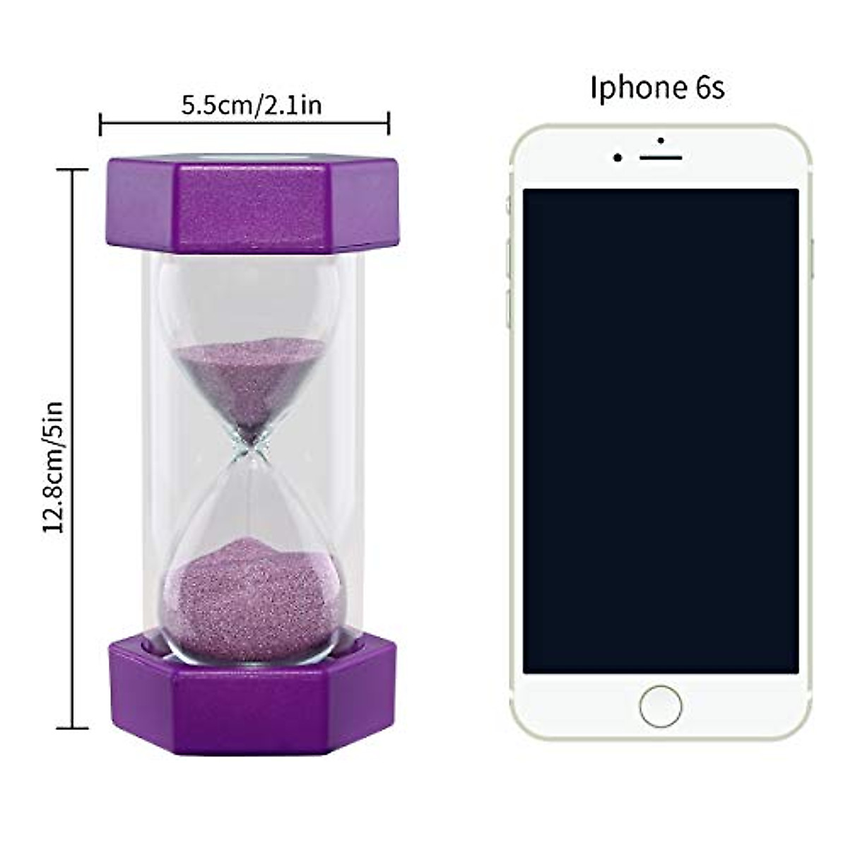 15 Minute Hourglasses Sand Timer - Tuffinix Plastic Classroom Sand Timers 15 Min for Kids School Bathroom Tea Game Kitchen Purple