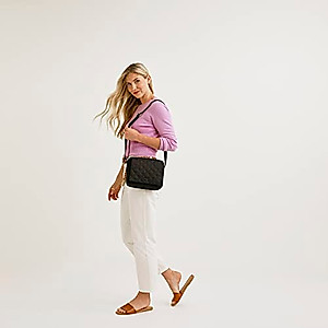 Vera Bradley Women's Peformance Twill Medium Hipster Crossbody Purse, Black, One Size