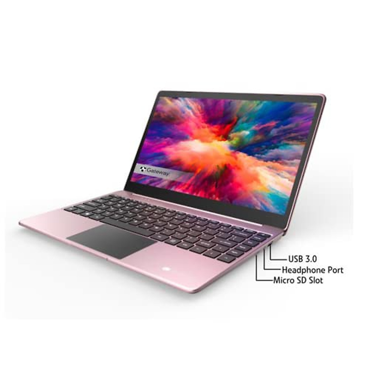 Gateway 2022 14.1" FHD Ultra Slim Notebook, Intel Core i5-1135G7 (Beats i7-1065g7), 16GB RAM, PCIe 512GB SSD, Intel Iris Xe Graphics, 1MP Webcam, Tuned by THX, Win 10, Rose Gold, 32GB USB Card