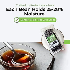 50 Tahitian Vanilla Beans Grade B for extract, Cooking and Baking by FITNCLEAN VANILLA| Fresh 5"-6" NON-GMO Whole Natural Raw Pods