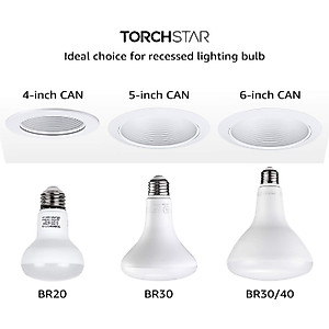 TORCHSTAR 10 Pack BR30 LED Flood Light Bulbs Dimmable, 5000K Daylight, 65W Equivalent, Recessed Downlight Bulb for Can Ceiling Light, E26 Base, UL & Energy Star Listed