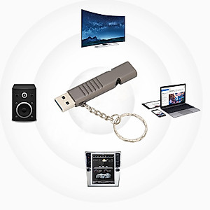 070 Whistle Flash Drive, Multifunctional USB Memory Stick, Waterproof 120dB Sound Whistle with Key Chain for Outdoor Activities, Whistle USB Stick Plug and Play(32 GB)
