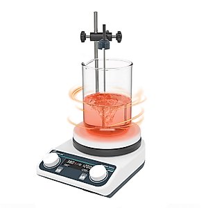 JOANLAB Digital Hotplate Magnetic Stirrer Hot Plate 200-1500rpm, 280℃/536℉,Probe Sensor & Support Stand Included,3000ml Lab Hot Plate Stirrer with Ceramic Coated