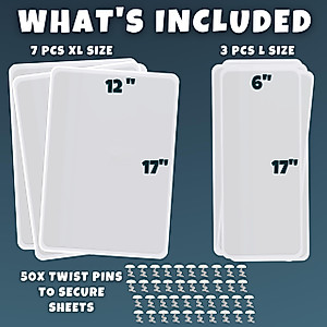 FixZilla Anti Cat Scratch Furniture Protector, 10-Pack Couch Protector from Cat Claws – Heavy-Duty, Easy-to-Apply Scratching Deterrent and Shield for Sofa Corners, Walls, Doors- with 50 Twist Pins