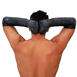 Black Latex Rubber Gummi Long Mittens HOT (one Size)