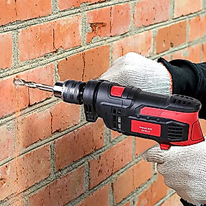 Hammer Drill 850W Impact Drill 1/2-Inch 7 Amp Corded Drill with Variable Speed 0-3000RPM, Hammer and Drill 2 Functions in 1 for Steel, Concrete, Drilling Wood, Plastic Drilling