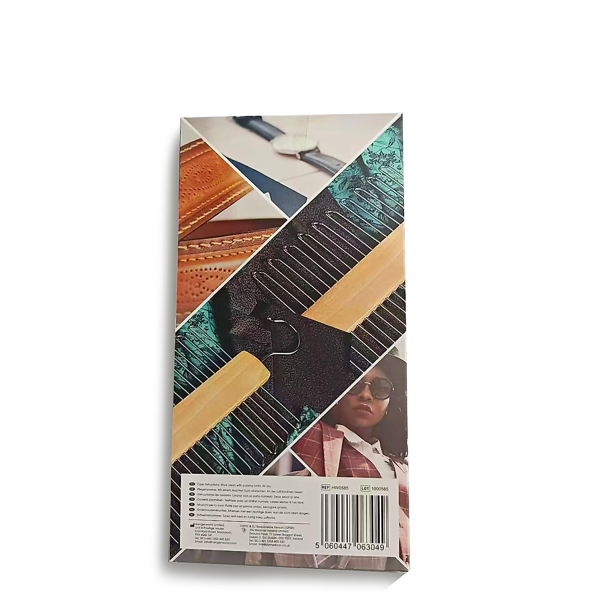 HANGERWORLD Wooden Tie Hanger Space Saving for up to 20 Belts and Ties Organizer