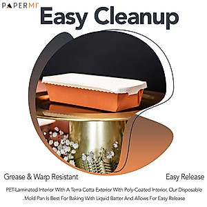 Paper Loaf Pans – 24pcs, 6.5” x 2.5”, 1.75”, 14oz – Oven, Microwave & Freezer Safe – Paper Cake Pans You Can Take From Bake to Serve – Non Stick, Disposable Molds for Runny, Thick & Dough Batter