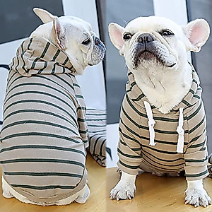 Pet Clothes for Cats Girl Autumn and Winter Hoodies Fleece Stripe Sweatshirt Cats Warm Pajamas Pet Supplies Pet Clothes for Large Dogs Male