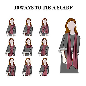 FORTREE Cashmere Feel Warm 2 Tone Shawl - Oversized 78"x28" Wrap Scarf (Coral and Ivory)