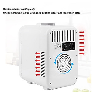 8 Liters Mini Refrigerator, Portable Beverage Refrigerators, Freestanding Car Fridge with LED Light and Mirror for Skincare, Medications, Beverage, Home Dormitory and Travel