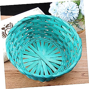 Ciieeo 1pc Egg Baskets Wicker Bread Serving Basket Picnic Basket Dollhouse Basket Toys Easter Storage Basket Candy Display Basket Bamboo Geometric Dish Snack Fruit Basket Child Manual