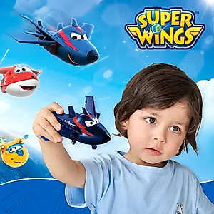 Super Wings - 5" Transforming Agent Chase Airplane Toys Action Figure | Plane to Robot | Fun Toy Plane Vehicle for 3 4 5 year old Boys and Girls | Preschool Kids Birthday Gift for Pretend Play , Blue