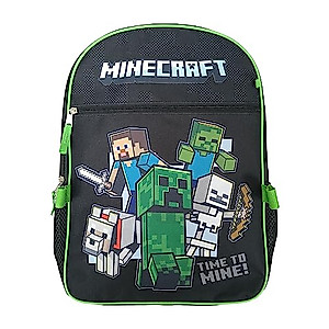 Bioworld Minecraft Creepers 5pc Backpack Bookbag Set Licensed