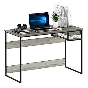 FURINNO Moretti Lifestyle Study Desk, 45 Inches, French Oak Grey