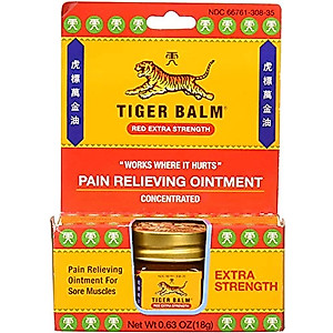 Tiger Balm Pain Relieving Red Extra Strength, 18g – Relief for Sore Muscles – Extra Strength Sports Rub – Tiger Balm Extra Strength – Tiger Balm Ointment