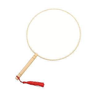 Beufee 2 Pack Chinese Hand Fan, DIY Chinese Round Fan Chinese Ancient Style Court Blank Hand Fan Chinese Style Silk Fan for Women Dance Wedding Translucent Silk