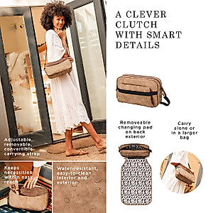 Petunia Pickle Bottom Companion Diaper Clutch | Clutch with Fold-Out Changing Pad | Diaper Clutch | Small Baby Diaper Bag | Stylish Diaper Clutch for On-The-Go Moms and Dads | Brioche