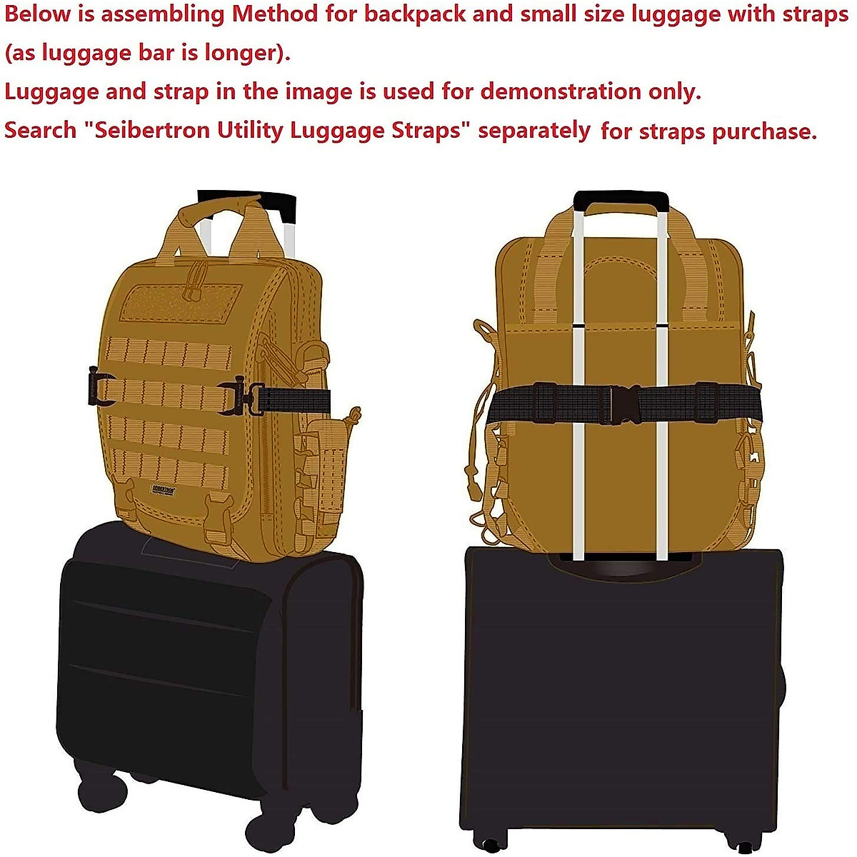 Seibertron Waterproof Molle Tactical 15.6"(inch) Laptop Sling Bag Backpack Black