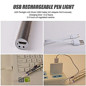 T6 5 Pack Pen Light Flashlight with USB Cable 400 lumens Rechargeable Small Bright Penlight Mini LED Pen Flashlight Pocket Flashlight for Camping Outdoor Work Repair