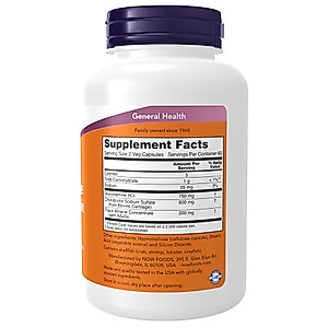 NOW Supplements, Glucosamine & Chondroitin, with Trace Mineral Concentrate and Alfalfa, 120 Veg Capsules