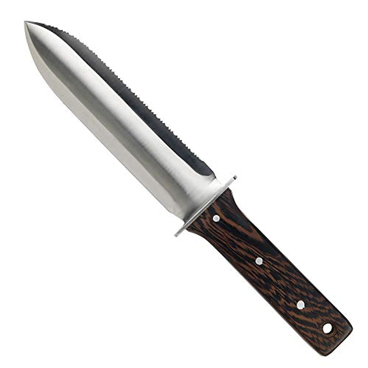 GARTOL Hori Hori Gardening Knife Tools - Weeding & Digging Knife, with 7.1inch Double Sharp Edge Japanese Blade and Full Tang Handle, Cowhide Protective Sheath, Sharpening Whetstone