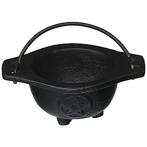 New Age Imports Inc. Small Pentagram Cast Iron Cauldron, 3 inches Diameter