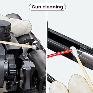 PINGMIC 400PC (800 Tips) Long Cotton Swab, 6 Inch Cotton Swab Without Barbs - Cotton Swabs with Wooden Sticks, Long Cotton Swabs for Gun Cleaning Machinery Pets Makeup. Bamboo Stick with Storage Box